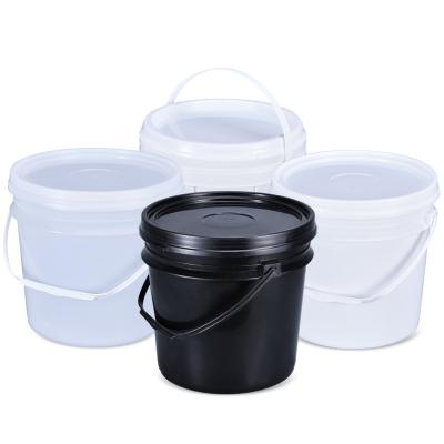China Food Packaging 4L Plastic Paint Bucket with Lid and Handle Acceptable Customer's Logo for sale