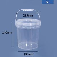 China 6L Household Clear Plastic Round Custom Printing Candy Popcorn Cookie Bucket With Lid for sale