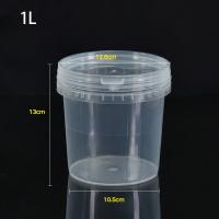 China 1L-10L Round Custom Printed Candy Cookie Clear Plastic Bucket With Leak Proof Lid Sample for sale