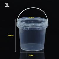 China 1L-10L Round Custom Printed Candy Cookie Clear Plastic Bucket With Leak Proof Lid Sample for sale