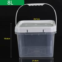 China 1L-10L Round Custom Printed Candy Cookie Clear Plastic Bucket With Leak Proof Lid Sample for sale