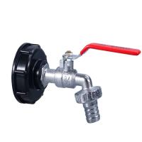 China 3/4'' Nickel Plating Bibcock With Red Handle Faucet Adapter For Hose Garden Water Tap for sale