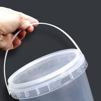 China 600ML Custom IML Printing Clear Plastic Buckets With Lids for Heat Transfer Printing for sale