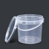 China 600ML Custom IML Printing Clear Plastic Buckets With Lids for Heat Transfer Printing for sale