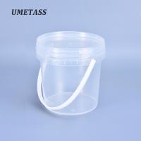 China Round 1L Clear Plastic Bucket With Lid Suitable for Water and Food Grade for sale