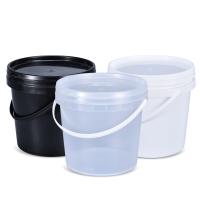 China 2L Plastic Pail With Handle And Lid For Food Biscuit Popcorn With Silk Screen Printing for sale