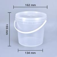China 2L Plastic Pail With Handle And Lid For Food Biscuit Popcorn With Silk Screen Printing for sale