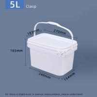 China 3 Liter Rectangular Plastic Bucket Pail with Seal Lid and Handle for Industrial Packaging of Pigments and Paint for sale