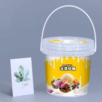 China Various Specifications White Round Plastic Bucket for Yogurt Ice Cream Promotion for sale