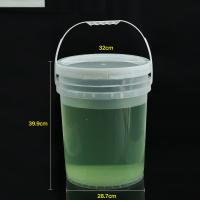 China 20L Clear Plastic Bucket with Screw Lid Paint Oil and Water Storage Solution for sale
