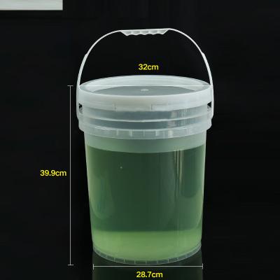 China 20L Clear Plastic Bucket with Screw Lid Paint Oil and Water Storage Solution for sale