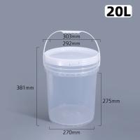 China 20L Clear Plastic Bucket with Screw Lid Paint Oil and Water Storage Solution for sale