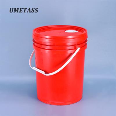 China Transparent 5 Gallon Round Plastic Bucket with Lid and Handle Made of 100% Material for sale
