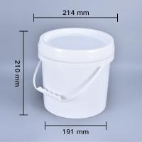 China 1L 2L 3L 4L 5L Empty Plastic Paint Bucket With Lids For Industrial Pail With White Lid for sale