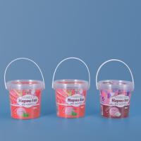 China 1000ml 1L Food Grade Plastic Bucket with Handle for Chocolate Candy Cookies Storage Container for sale