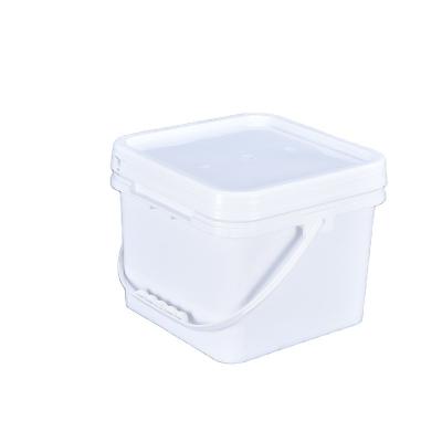 China Custom Printed Square Plastic Bucket with Lid - Food Grade 100% Virgin Material, Multiple Size Options Available for sale