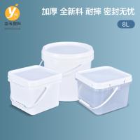 China Custom Printed Square Plastic Bucket with Lid - Food Grade 100% Virgin Material, Multiple Size Options Available for sale
