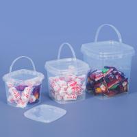 China 280ml 500ml 1L 2L Square Plastic Bucket with Lid - Custom Printed Food-Grade Containers for Party Candy and Storage for sale