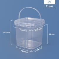 China 280ml 500ml 1L 2L Square Plastic Bucket with Lid - Custom Printed Food-Grade Containers for Party Candy and Storage for sale