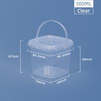 China 280ml 500ml 1L 2L Square Plastic Bucket with Lid - Custom Printed Food-Grade Containers for Party Candy and Storage for sale