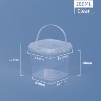 China 280ml 500ml 1L 2L Square Plastic Bucket with Lid - Custom Printed Food-Grade Containers for Party Candy and Storage for sale