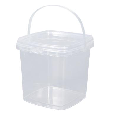 China Custom Printed Candy Popcorn Cookie Plastic Bucket with Lid for sale