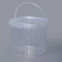 China Printing Round 1 Liter Transparent Plastic Bucket for Chocolate Cookies Food Package for sale