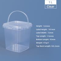 China Printing Round 1 Liter Transparent Plastic Bucket for Chocolate Cookies Food Package for sale