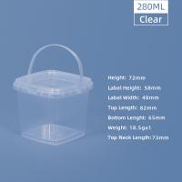 China 2L Capacity Food Grade Clear Square Plastic Buckets Pail With Handle For Cookies Storage for sale
