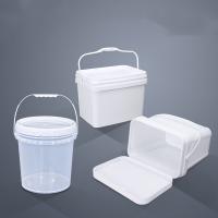 China Professional Rectangle Airtight Bucket With Handle Lids 3.5L 5L 6L 20L Capacity Food-Grade Plastic Container for sale