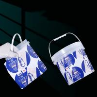 China Customized Logo PP Transparent Packaging Bucket for Ice Cream Container 100% Material for sale