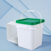 China 5L 10L 16L 25L Orange Square Plastic Bucket Food Grade PP Material for Supermarket Storage for sale