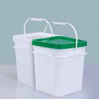 China 5L 10L 16L 25L Orange Square Plastic Bucket Food Grade PP Material for Supermarket Storage for sale