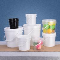 China 2L Food Grade PP Round Plastic Storage Bucket With Lids For Honey Ice Cream Custom Logo Printing for sale