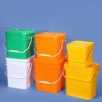 China White / Yellow Square Plastic Grow Bucket For Mushroom Farming for sale