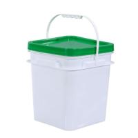 China Water 5 Gallon 20L Square Plastic Paint Bucket with Metal Handle and Lid Practical for sale