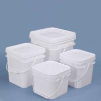 China Water 5 Gallon 20L Square Plastic Paint Bucket with Metal Handle and Lid Practical for sale