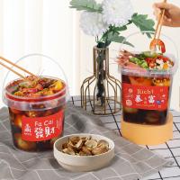 China PP Food Grade Gasket Plastic Clear Seafood Boil 2 liter Bucket Packaging Container for sale