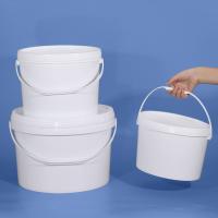 China 6L 16L 20L Plastic Oval Shape Paint Bucket Pail With Handles OEM LOGO Printing Color for sale