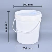 China Food Grade Container 16L PP White Plastic Round Bucket with Customized Printing for sale