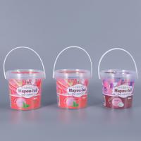 China Sale 2L White/Black/Translucent Plastic Bucket With Lid handle for Food Grade Snacks for sale