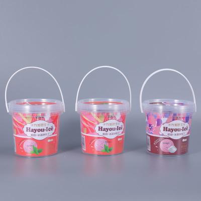 China Sale 2L White/Black/Translucent Plastic Bucket With Lid handle for Food Grade Snacks for sale