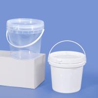 China Sale 2L White/Black/Translucent Plastic Bucket With Lid handle for Food Grade Snacks for sale