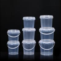 China 300ml 5 liter IML Customized Plastic Bucket With Lid For Honey Cookie Yogurt Butter Sauces for sale