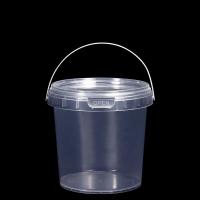 China 300ml 5 liter IML Customized Plastic Bucket With Lid For Honey Cookie Yogurt Butter Sauces for sale