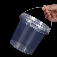 China 300ml 5 liter IML Customized Plastic Bucket With Lid For Honey Cookie Yogurt Butter Sauces for sale