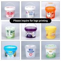 China 300ml 5 liter IML Customized Plastic Bucket With Lid For Honey Cookie Yogurt Butter Sauces for sale