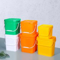 China Food Grade PP Square Plastic Buckets 5L 10L 13L 16L 25L Capacity for Snacks and Water Storage for sale