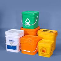 China Food Grade PP Square Plastic Buckets 5L 10L 13L 16L 25L Capacity for Snacks and Water Storage for sale