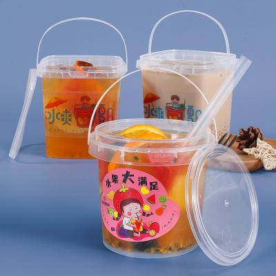 China Water ISO9001SGS Certified Empty Plastic Bucket for Fruit Yogurt Milk Tea Packaging for sale
